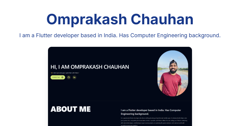 Omprakash Chauhan - Flutter Developer